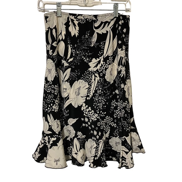 Vintage | Skirts | Vintage 9s Y2k Tabloid Black White Floral Ruffle ...